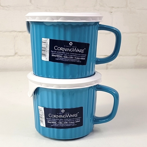 Corningware | Kitchen | Corningware Colors Popins Soup Mug Set Pool Blue 2 Oz | Poshmark